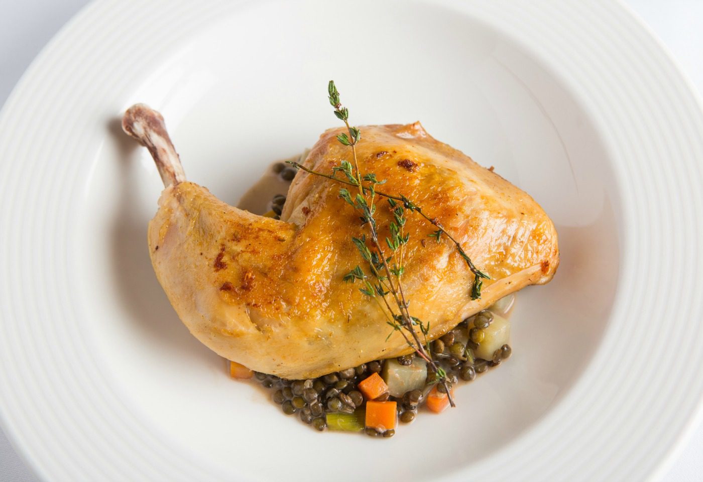 Mark Greenaway Recipe: Roasted Leg of Chicken with Puy Lentils ...