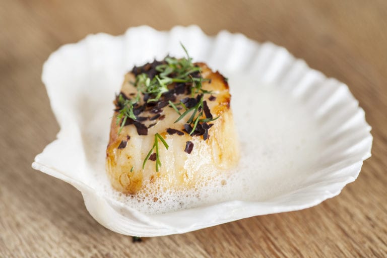 Tom Beauchamp recipe: Hand dived scallop dusted with pepper dulse ...