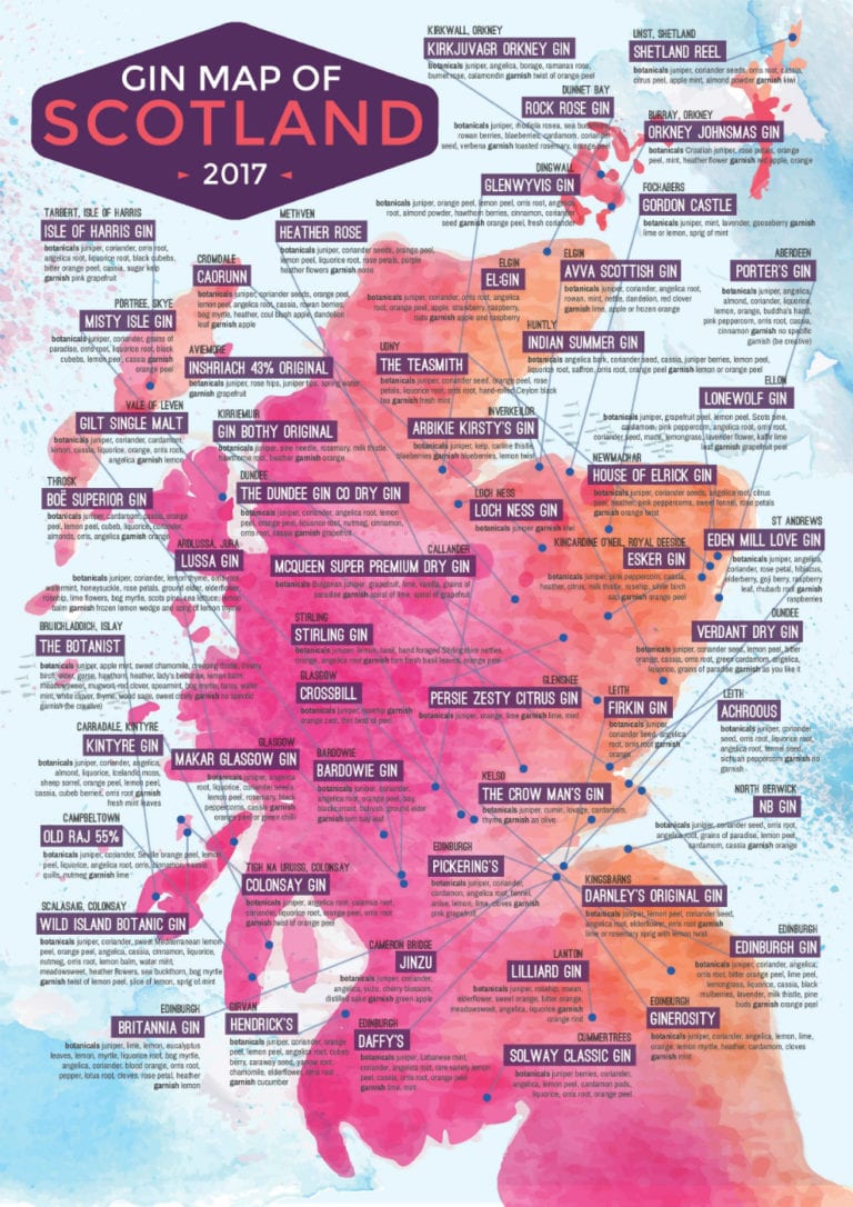 New updated gin map of Scotland launched for World Gin Day | Scotsman ...